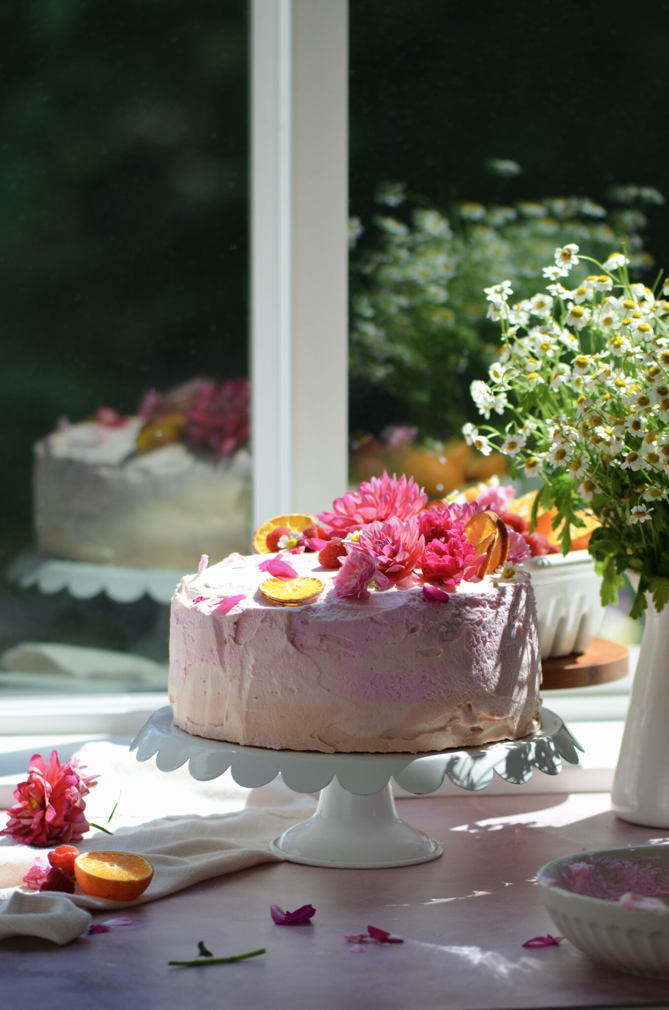 Sunset Raspberry Orange Cake. – Corrigan Sisters
